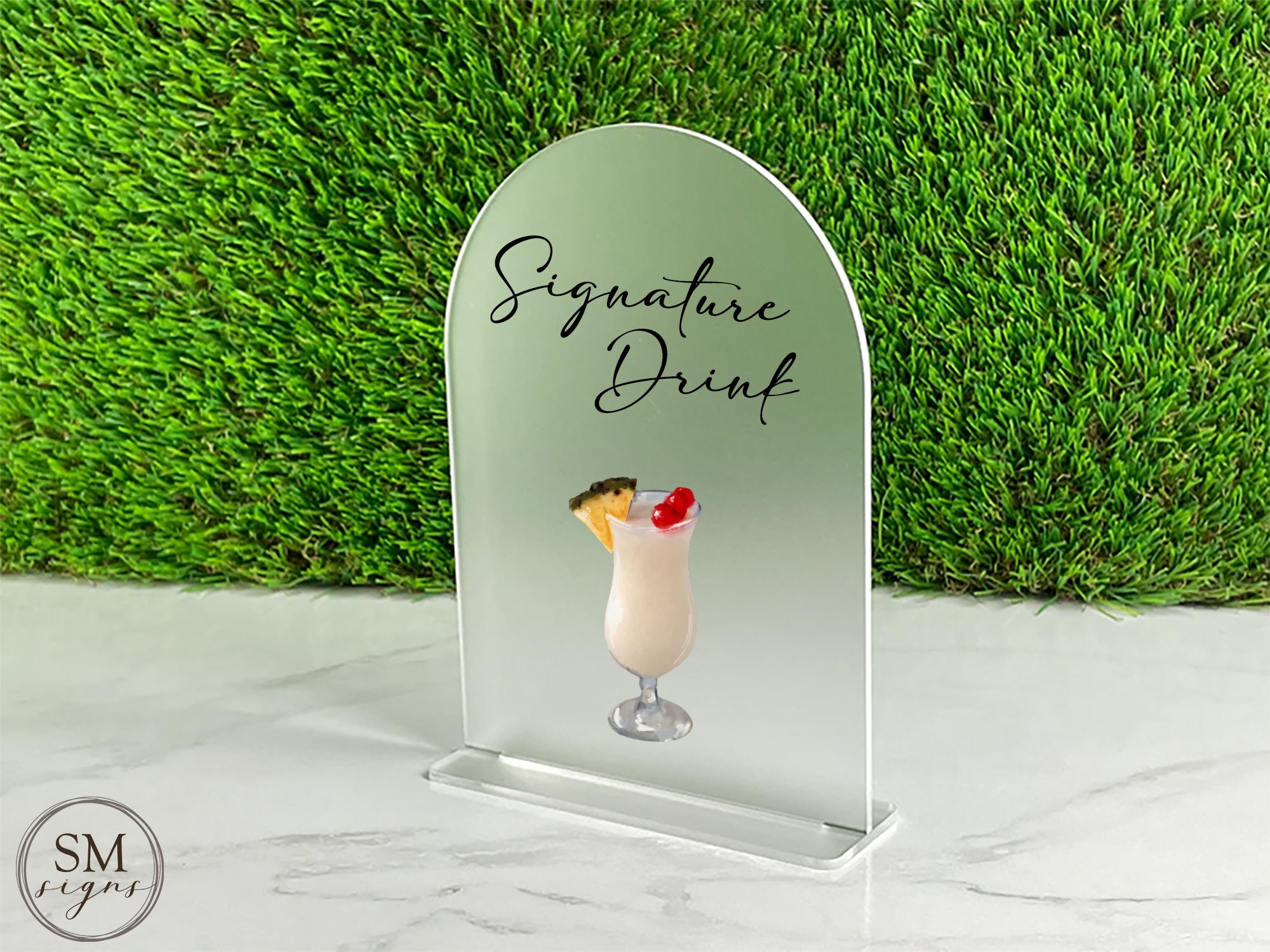 Piña Colada Cocktail | Digital Download, Cocktail Bar Sign Drawings ...