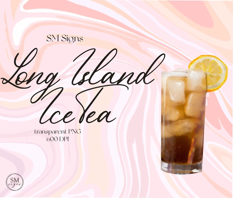 Long Island Ice Tea Cocktail | Digital Download, Cocktail Bar Sign ...