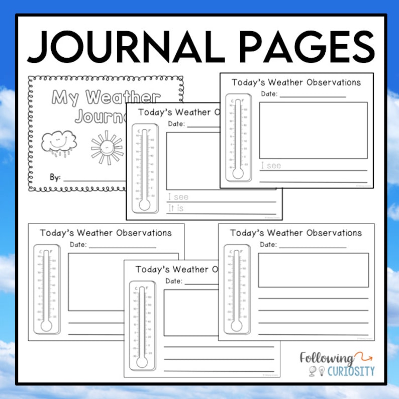 Weather Observation Journal: Observe, Record, and Graph | Kindergarten ...