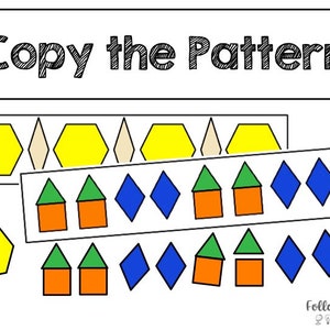 Repeating Pattern Task Cards With Pattern Blocks - Etsy