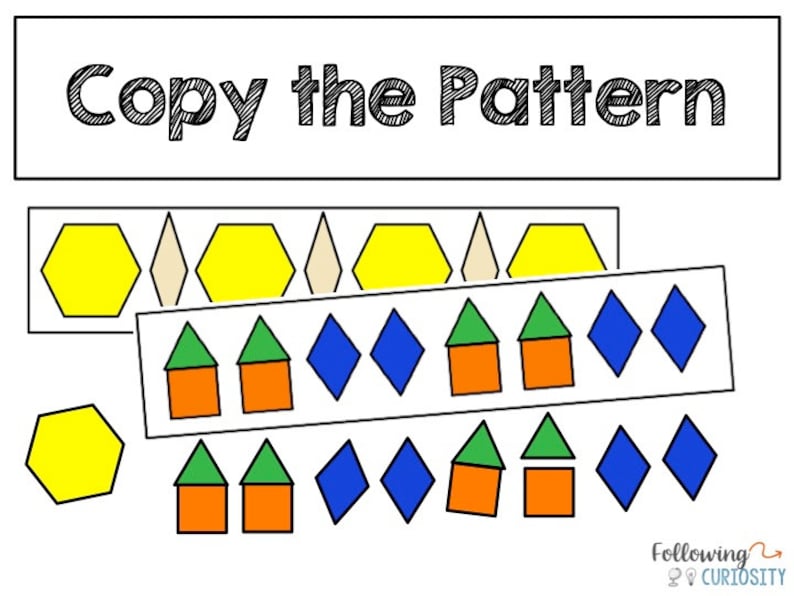 Repeating Pattern Task Cards With Pattern Blocks - Etsy