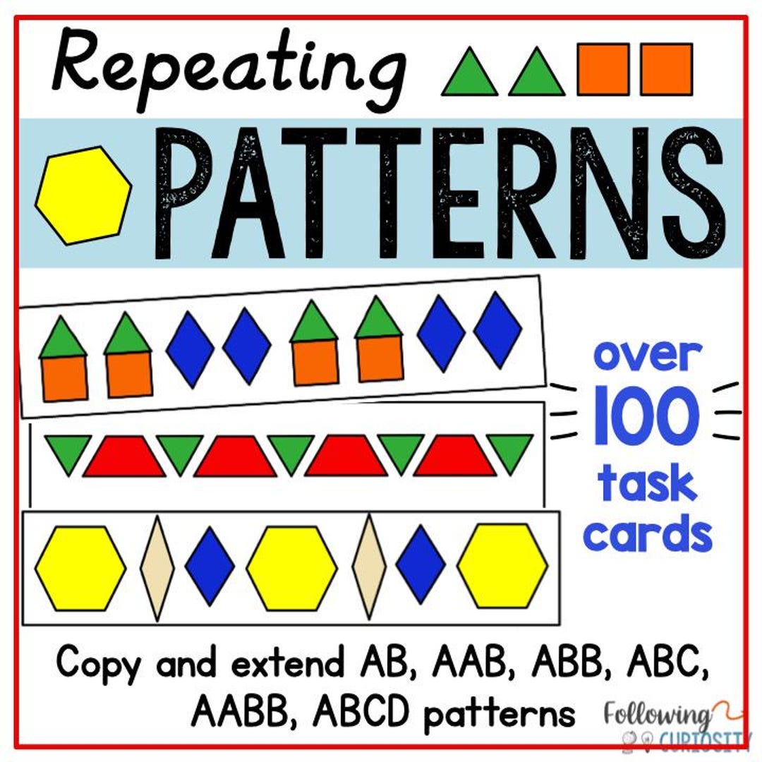 Repeating Pattern Task Cards With Pattern Blocks - Etsy