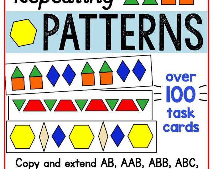 Repeating Pattern Task Cards With Pattern Blocks - Etsy