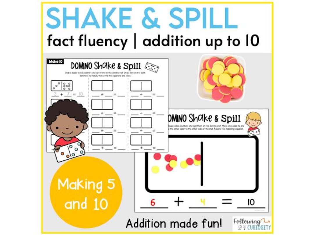 Making 5 & Making 10 Addition Activity | Domino Shake and Spill 1st ...