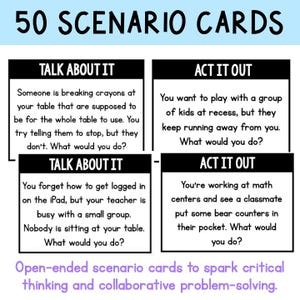SEL Role Play Scenario Cards: Social-emotional Learning Problem-solving ...