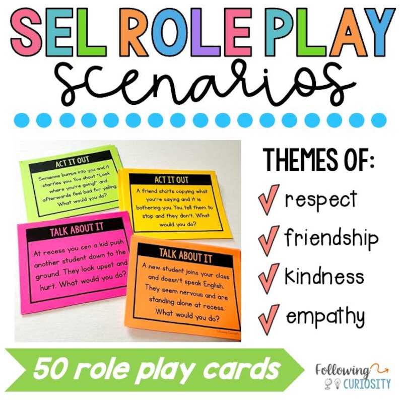 SEL Role Play Scenario Cards: Social-emotional Learning Problem-solving ...
