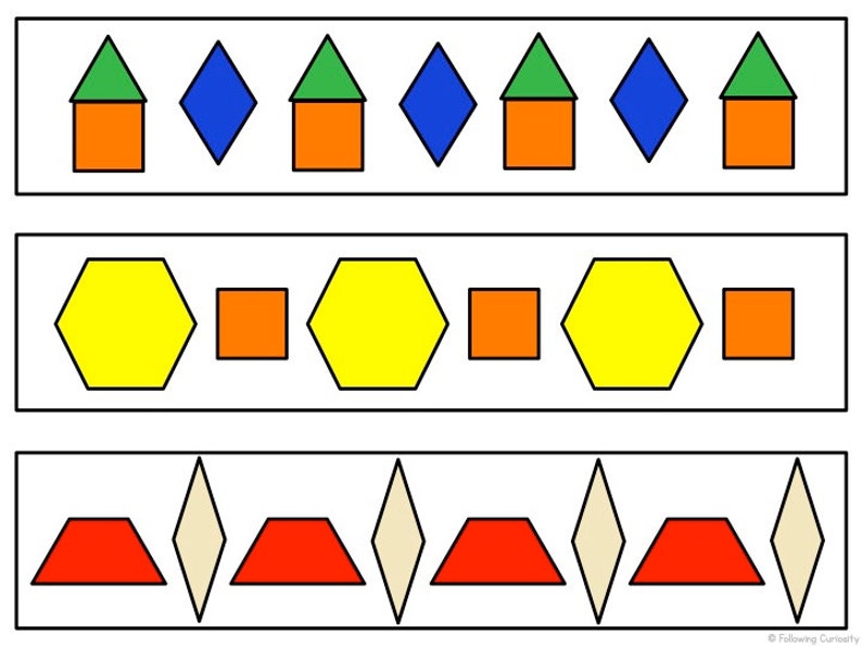 Repeating Pattern Task Cards With Pattern Blocks - Etsy