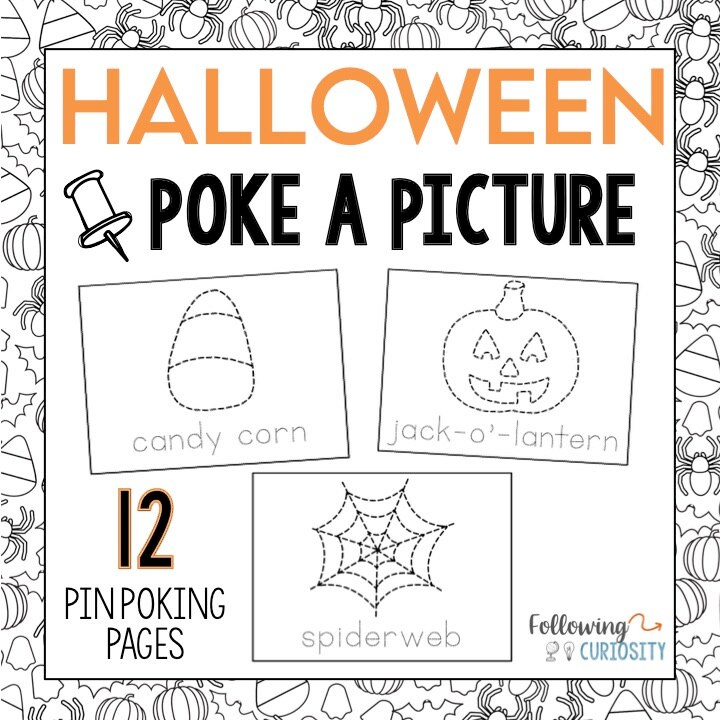 Halloween Pin Poking Fine Motor Center Halloween Fall Party Activity - Etsy
