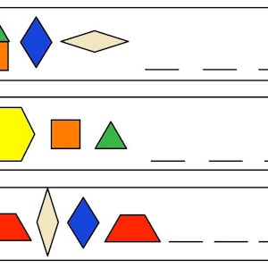 Repeating Pattern Task Cards With Pattern Blocks - Etsy