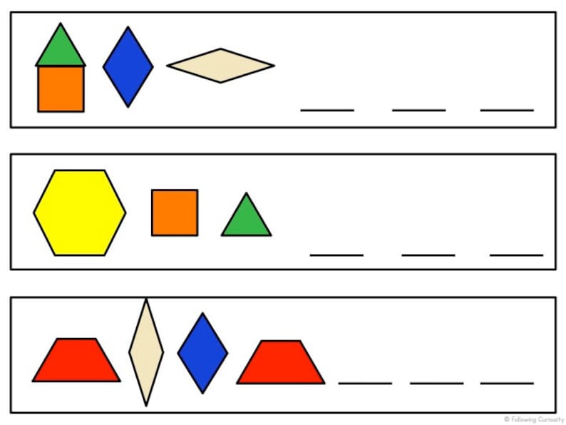Repeating Pattern Task Cards With Pattern Blocks - Etsy