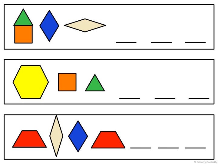 Repeating Pattern Task Cards With Pattern Blocks - Etsy