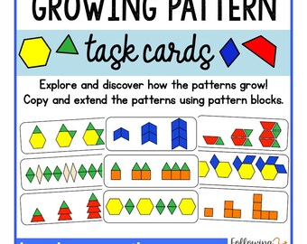 Growing Pattern Activities: Pattern Math Center | Growing Pattern Task ...