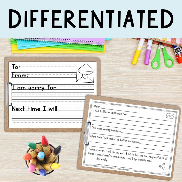 Kids Apology Letter Printable | Apology Note Template From Child | How ...