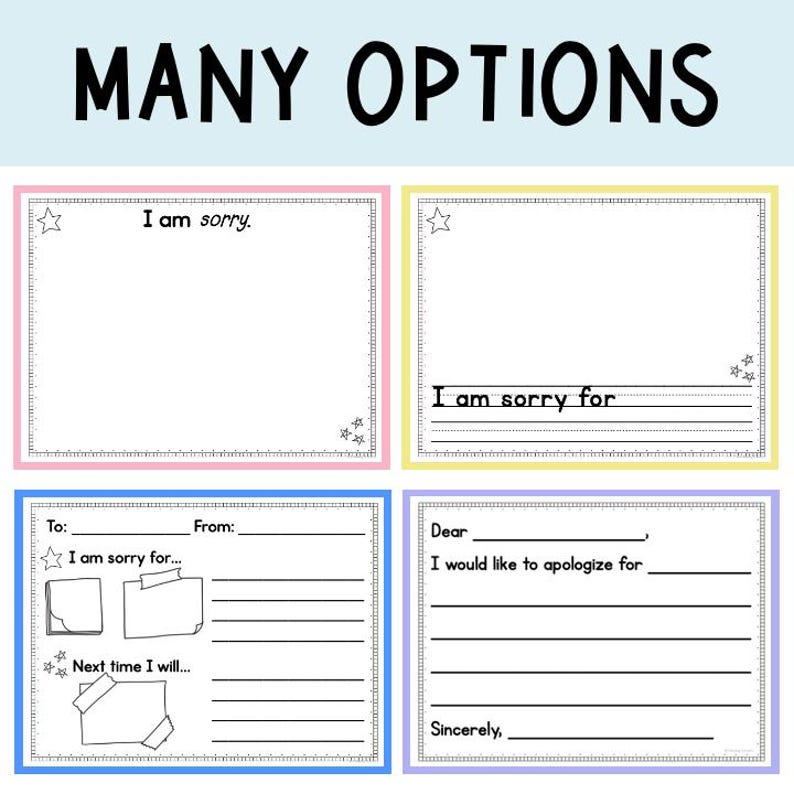 Kids Apology Letter Printable | Apology Note Template From Child | How ...