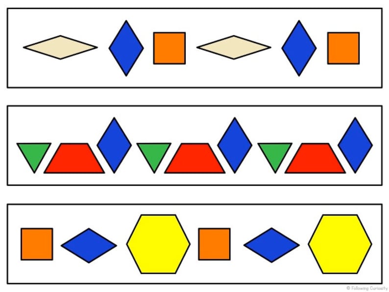 Repeating Pattern Task Cards With Pattern Blocks - Etsy
