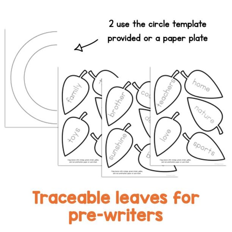 Thanksgiving Gratitude Wreath Craft Activity (PDF Pattern) - Etsy