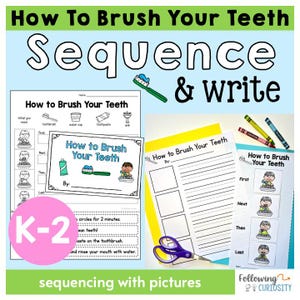 Brush Teeth Sequencing Activity: K-2 Writing Practice - Etsy