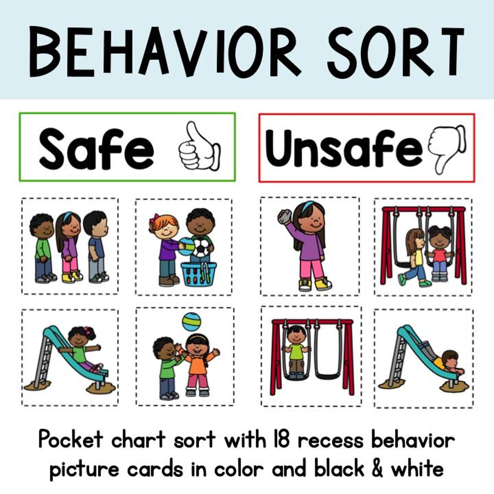 Recess Rules: Playground Behavior Sort | Rules and Expectations ...