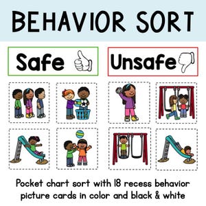 Recess Rules: Playground Behavior Sort | Rules and Expectations ...