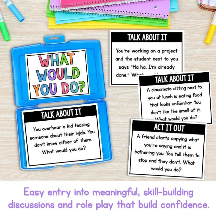 SEL Role Play Scenario Cards: Social-emotional Learning Problem-solving ...