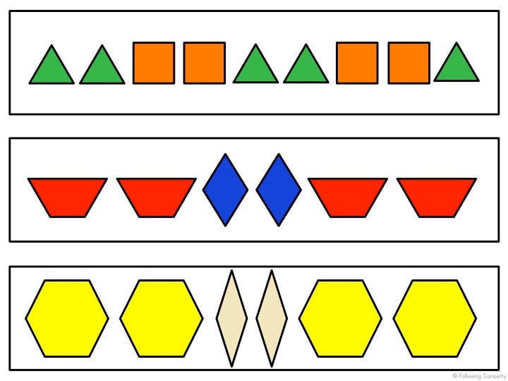 Repeating Pattern Task Cards With Pattern Blocks - Etsy
