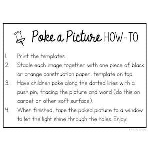 Halloween Pin Poking Fine Motor Center Halloween Fall Party Activity - Etsy