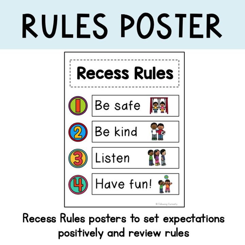 Recess Rules: Playground Behavior Sort | Rules and Expectations ...