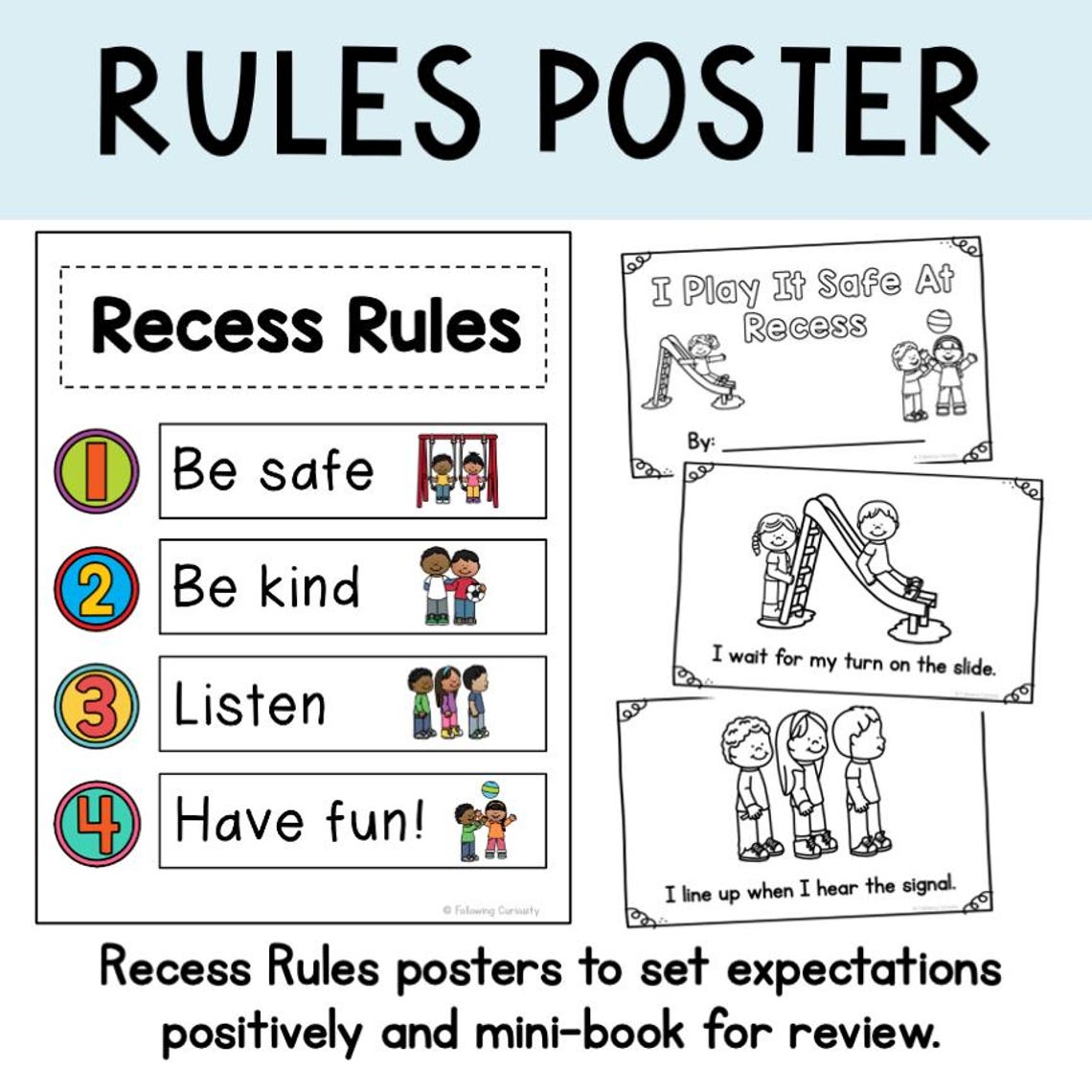 Recess Rules: Playground Behavior Sort | Rules and Expectations ...