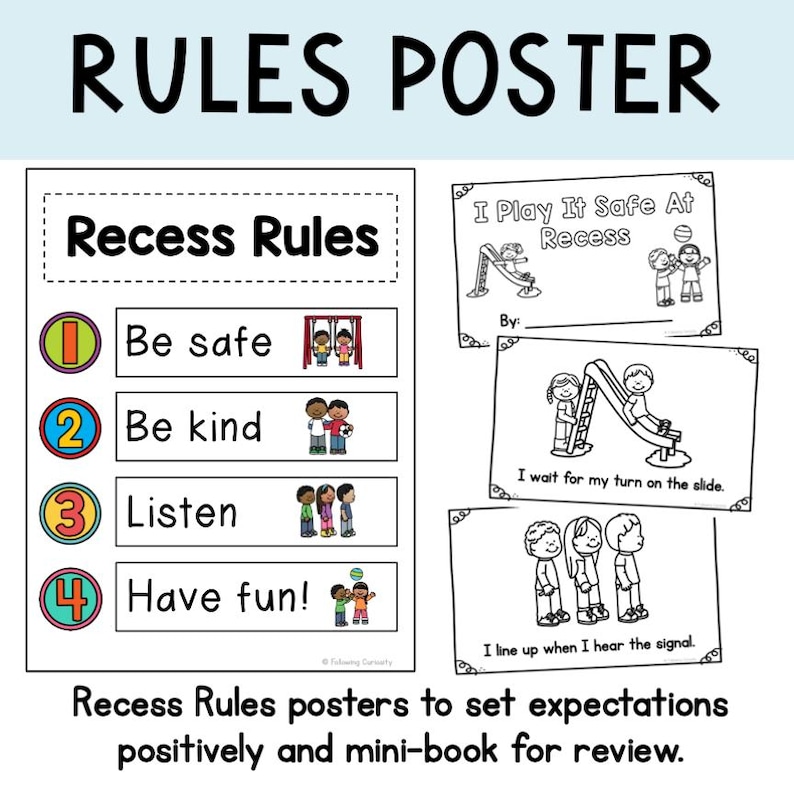 Recess Rules: Playground Behavior Sort | Rules and Expectations ...