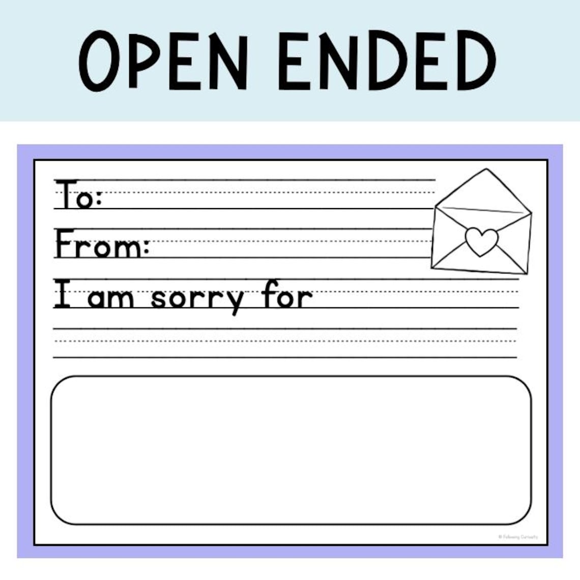 Kids Apology Letter Printable | Apology Note Template From Child | How ...