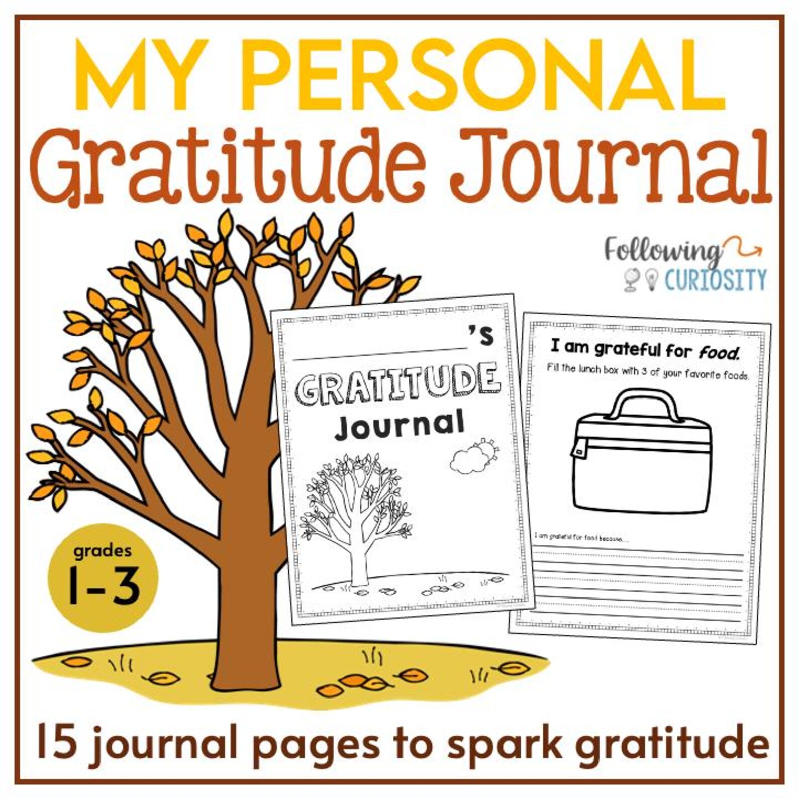 Gratitude Journal for Kids | Printable Thanksgiving Gratitude Activity ...