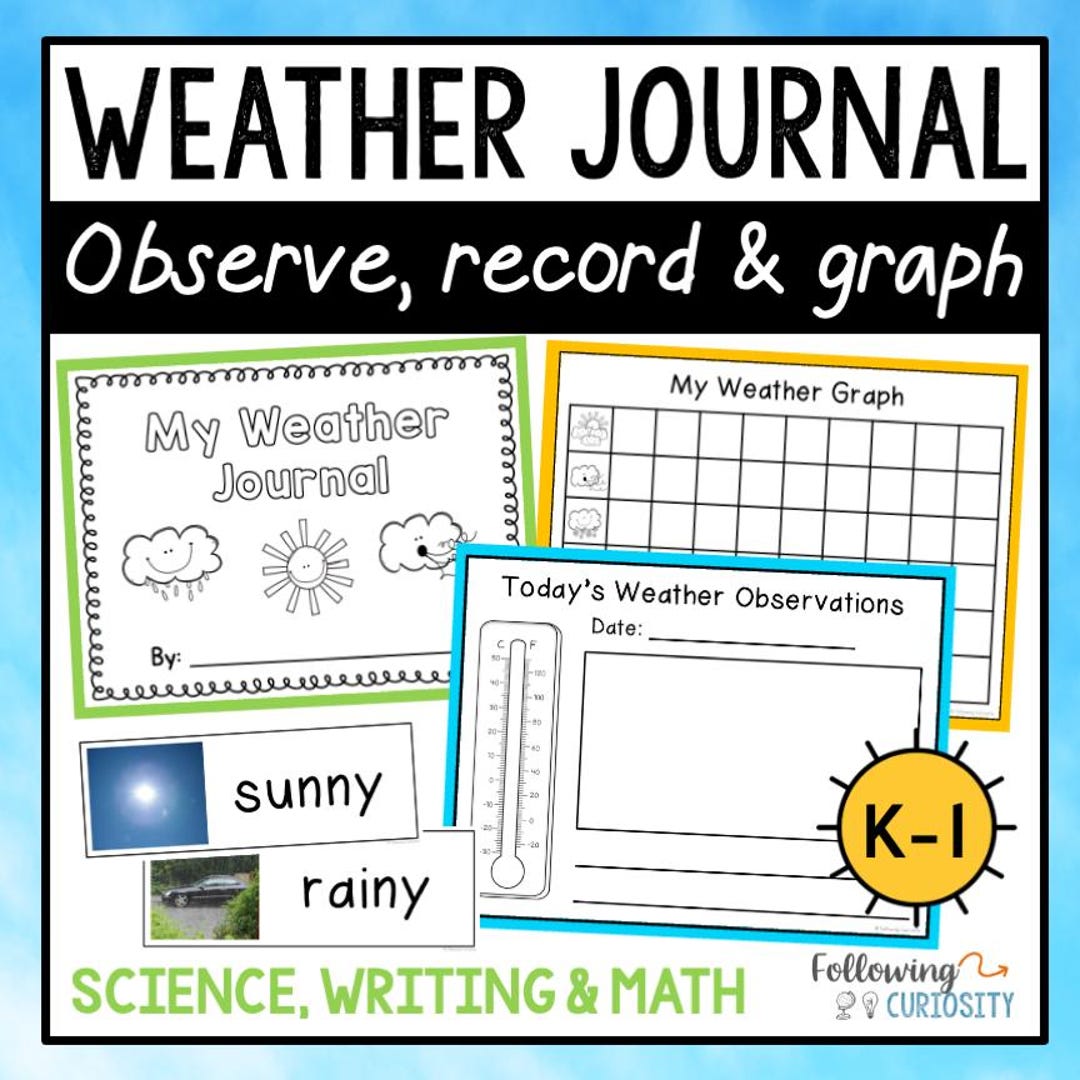 Printable Weather Journal: Kindergarten-1st Grade Weather Observation ...