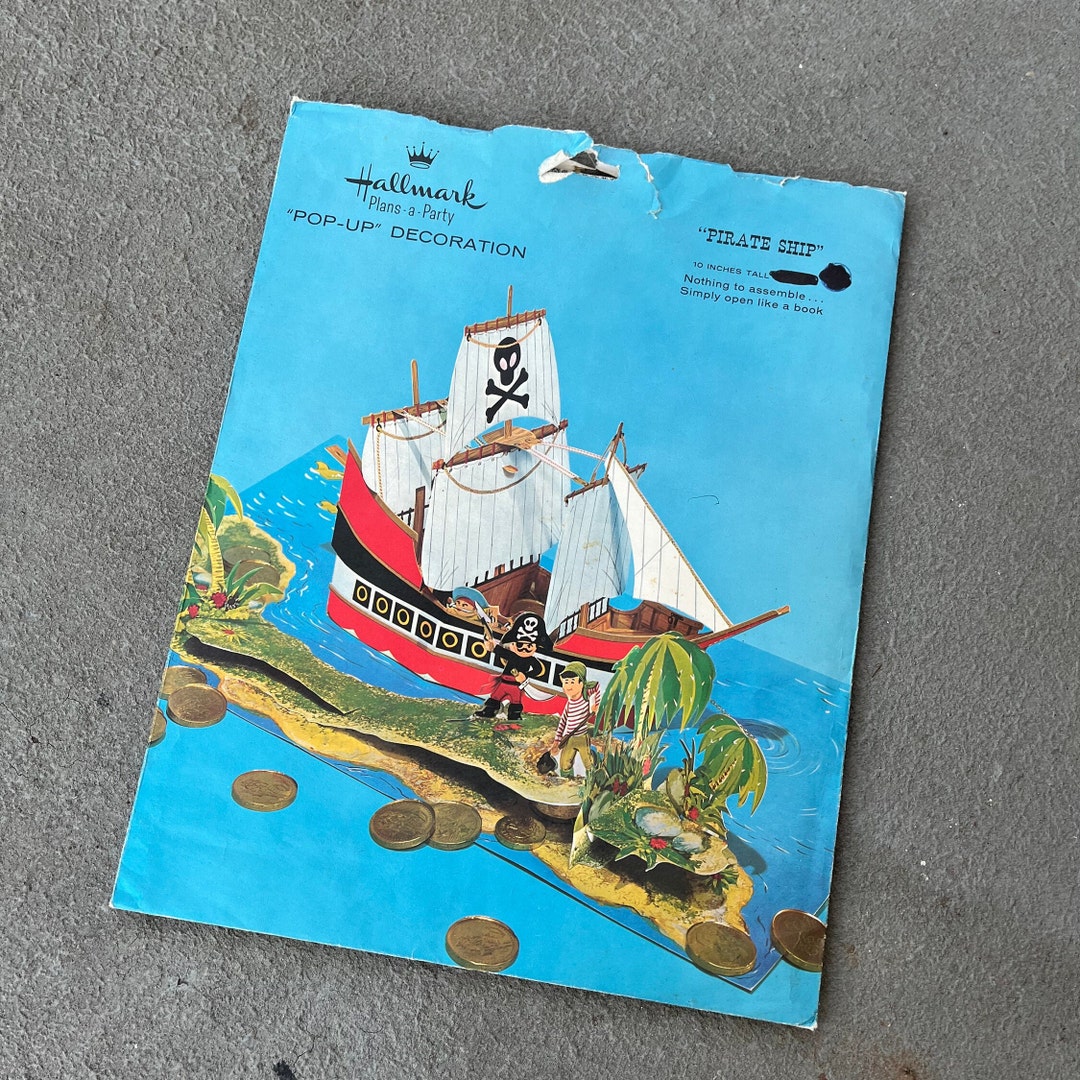 Vintage Hallmark Pop up Pirate Ship Decoration Card - Etsy