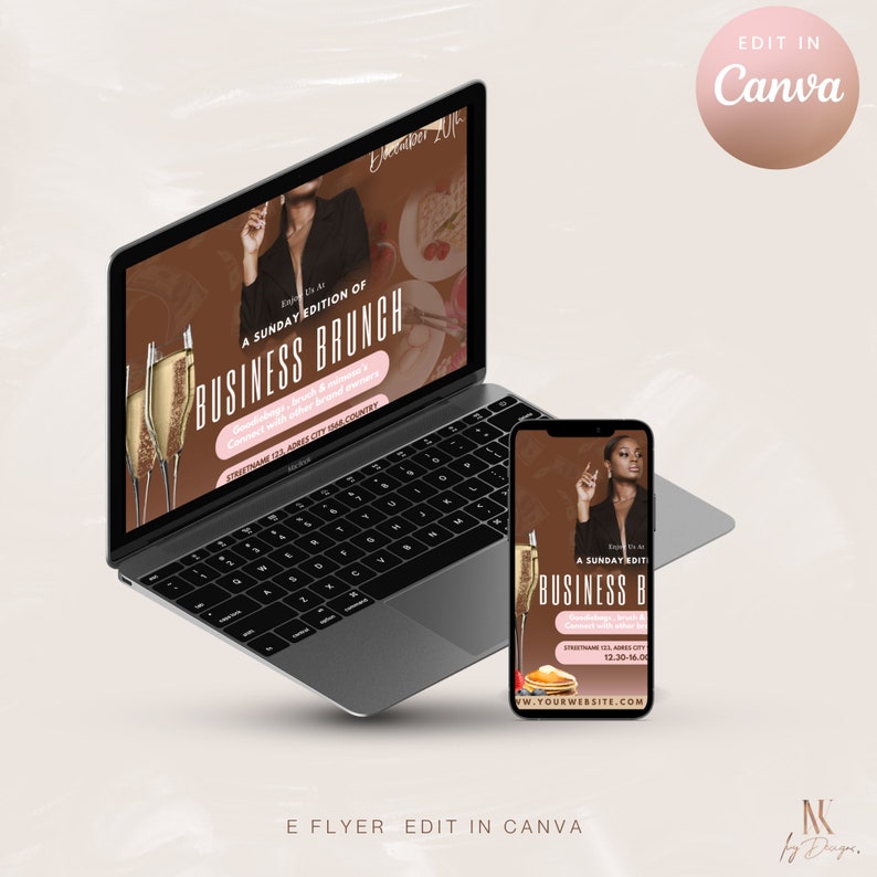 Business Brunch E Flyer., DIY Flyer Template Design, Instagram Post ...