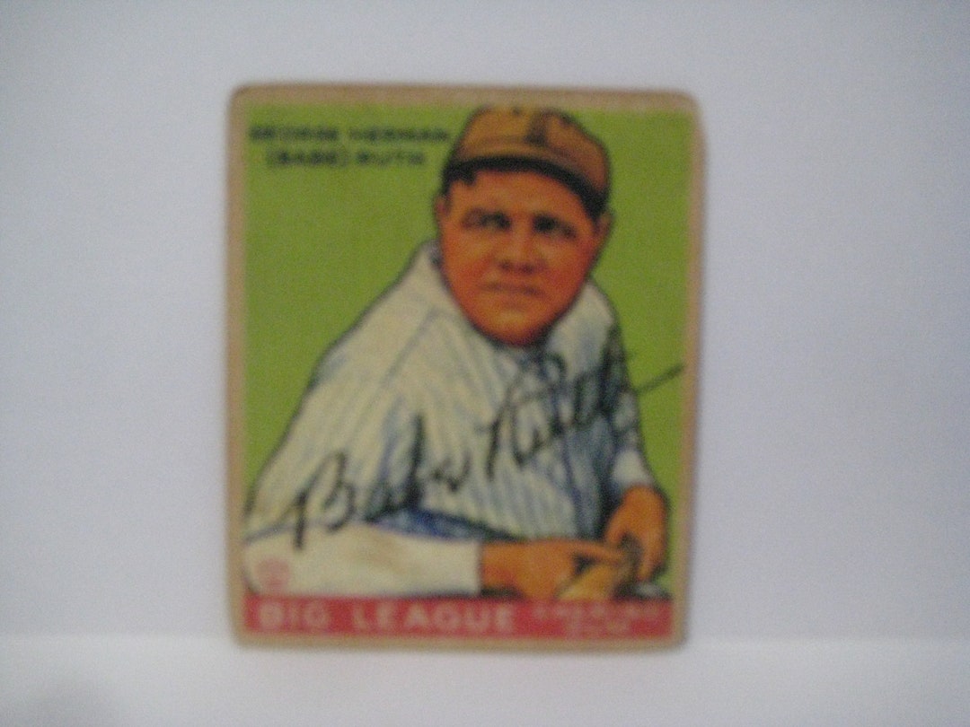 Carte de chewing-gum Babe Ruth NY Yankees Big League avec télécopieur ...