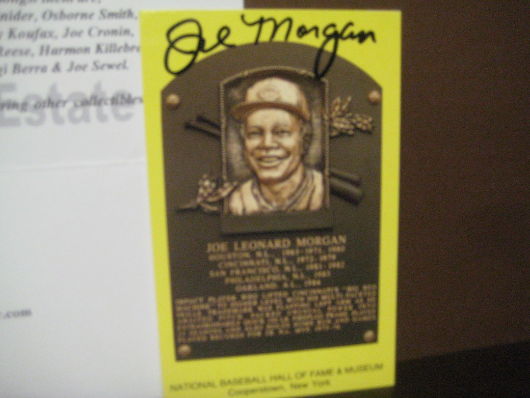 Joe Morgan Cincinnati Reds Hand Signed Hall of Fame Plaque W/coa - Etsy