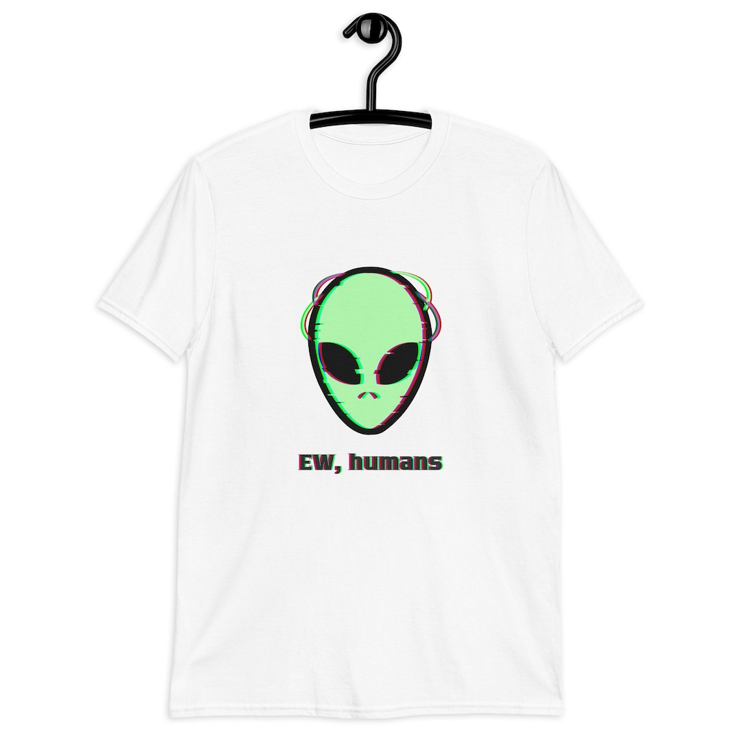 Funny Alien Shirt | EW Humans | Optical Illusion Shirt | Short-sleeve ...