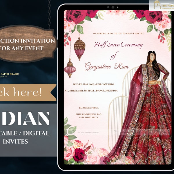 Half Saree Cards - Etsy