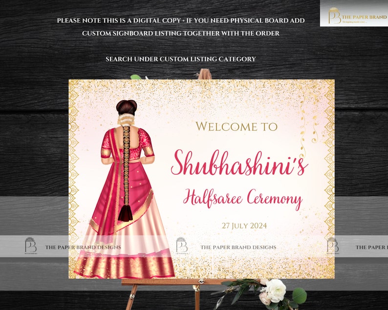 Half Saree Ceremony Poster, Half Saree Function Sign, Puberty ...