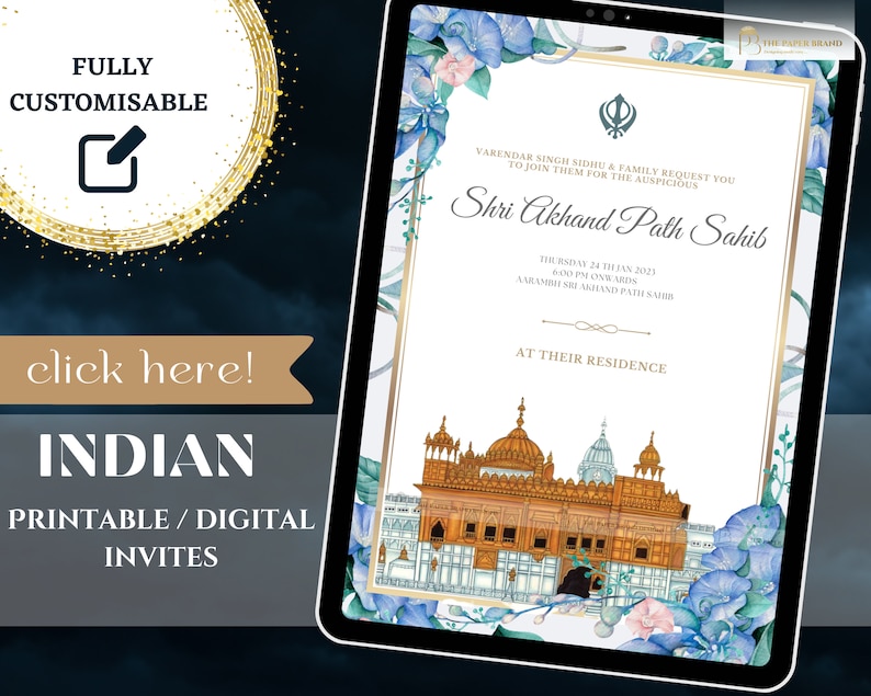 Akhand Paath Invite Digital, Sri Akhand Path Sahib Invite , Sikh ...
