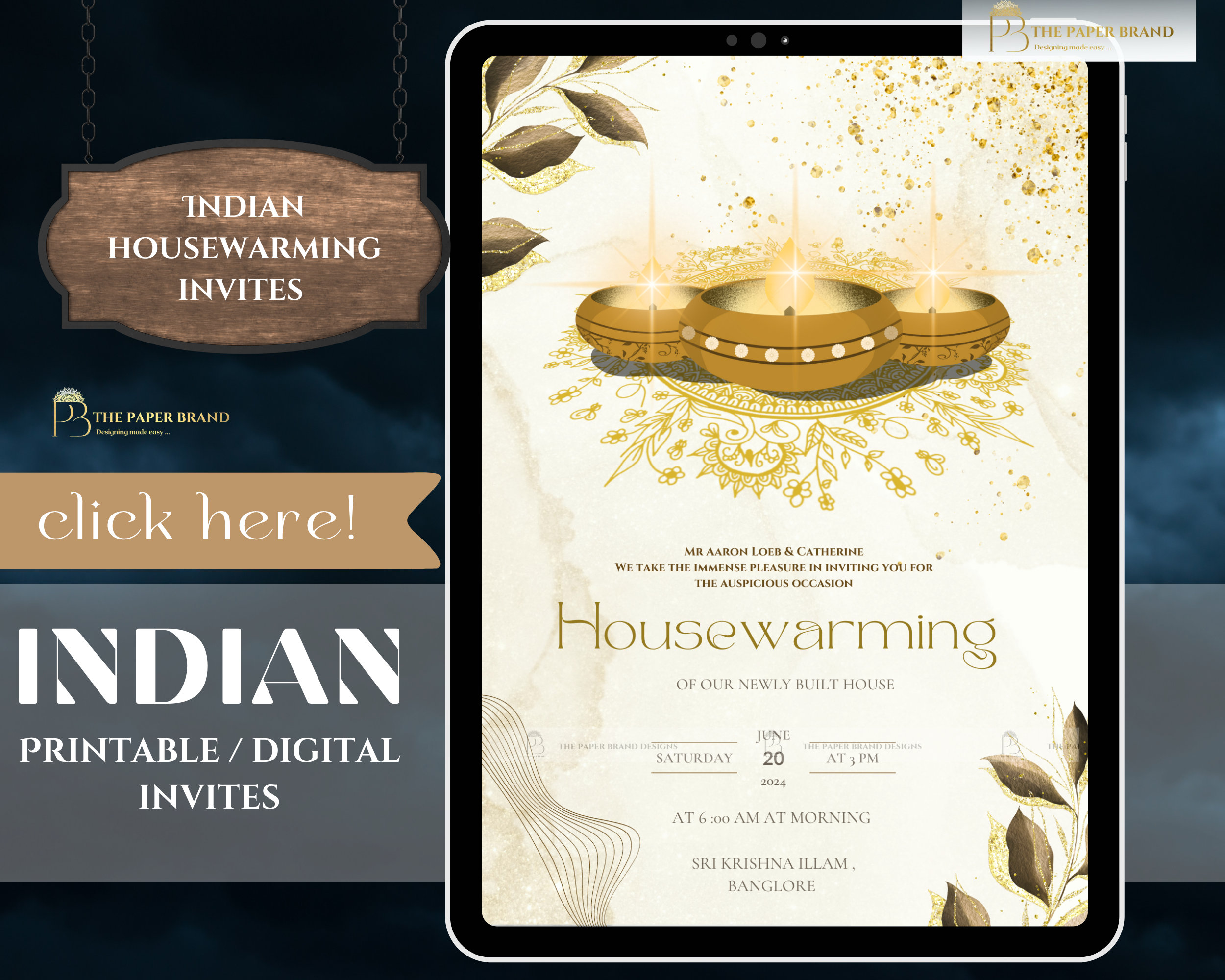 Indian House Warming Invitation & Grihapravesham Invites as - Etsy