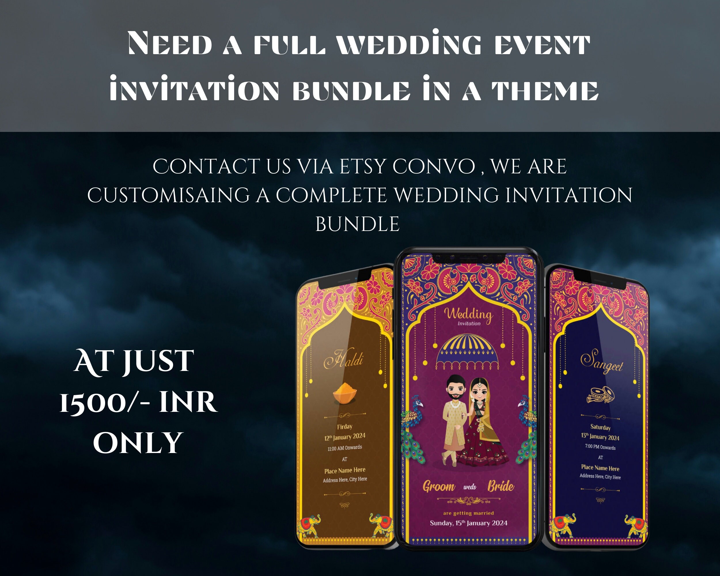 Mehendi Invites & Pithi Invites haldi Party Invites Mehndi - Etsy