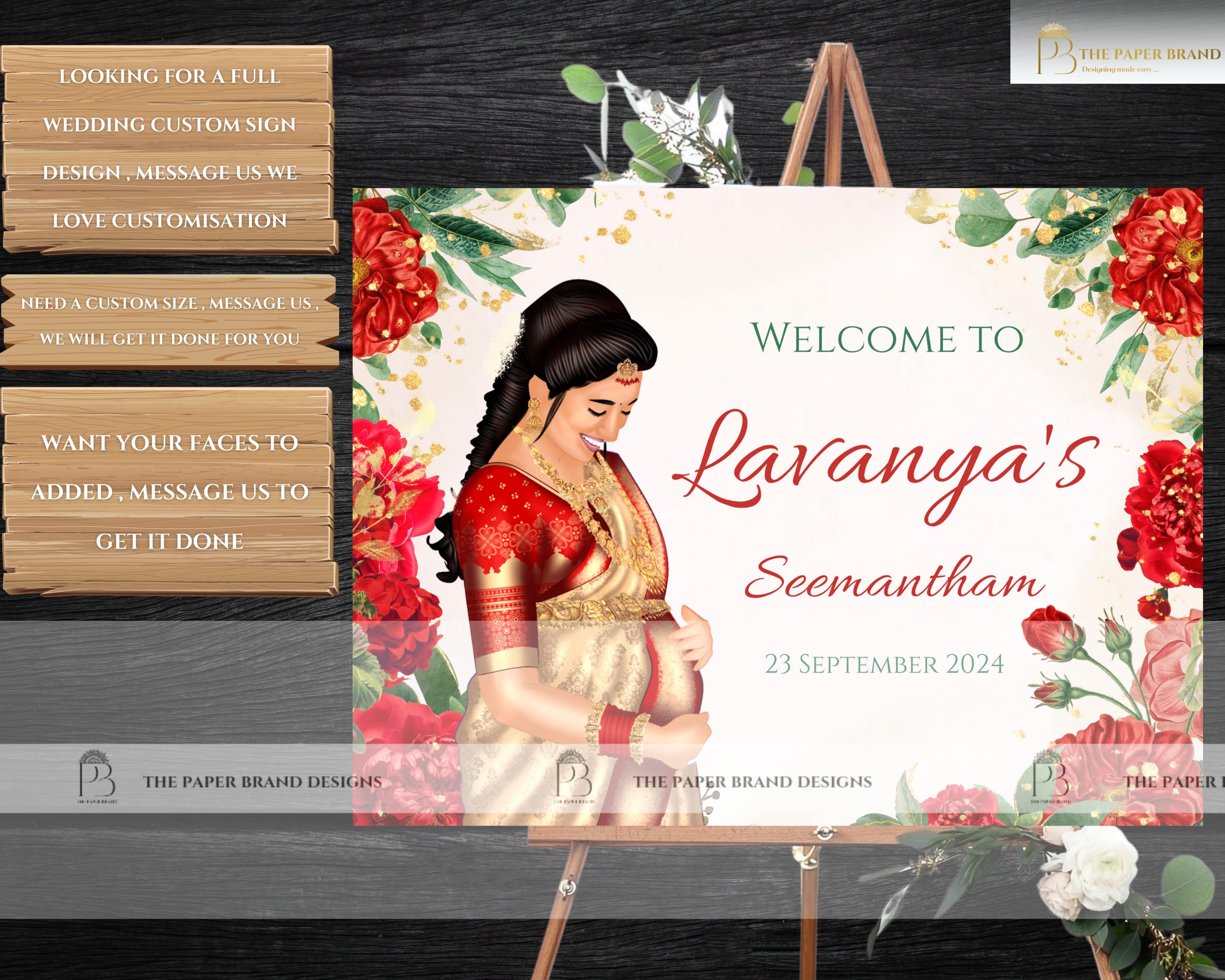 Indian Baby Shower Signs Valaikappu, Godh Bharai Ceremony Welcome ...