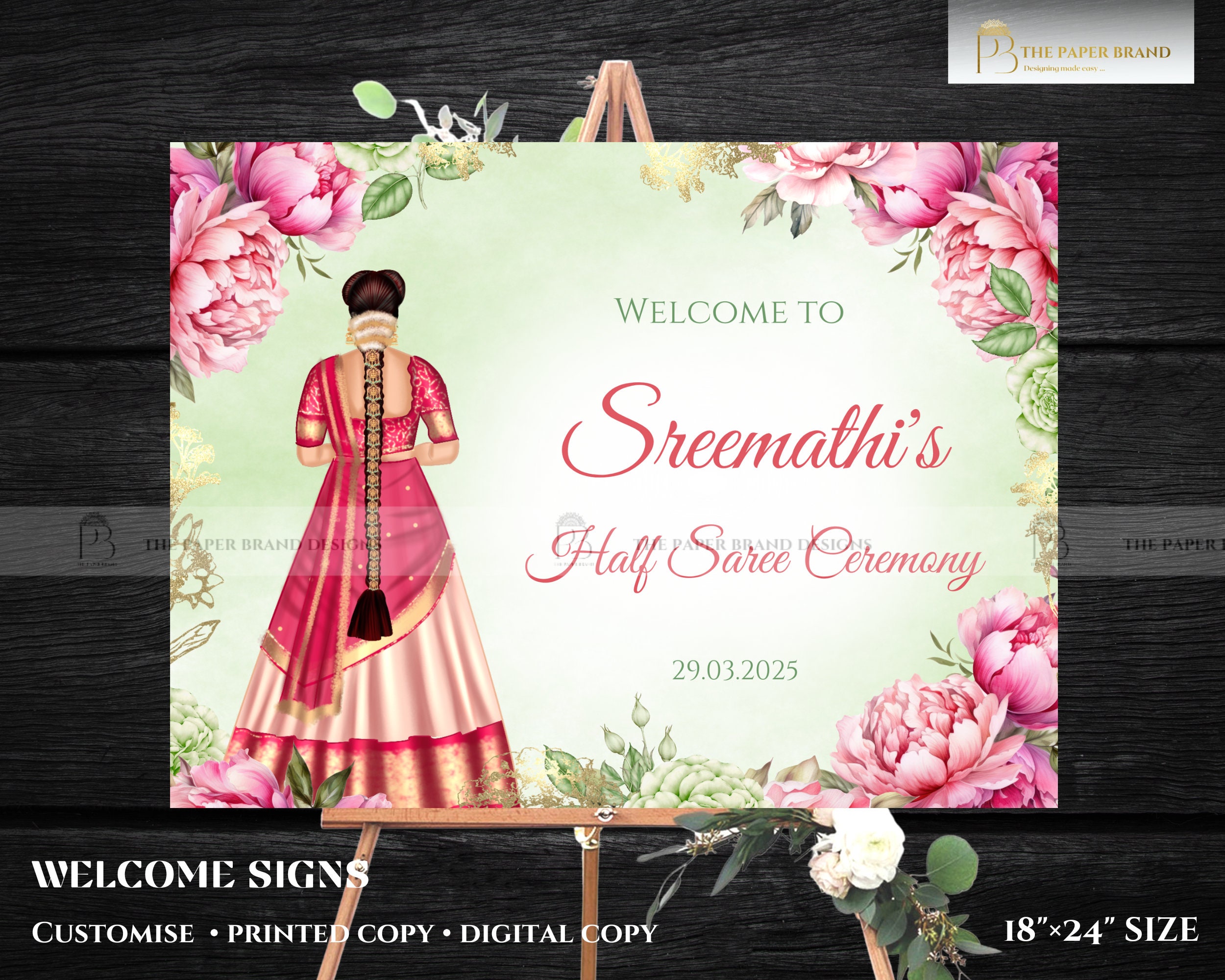 Buy Half Saree Ceremony Poster, Half Saree Function Sign, Puberty ...