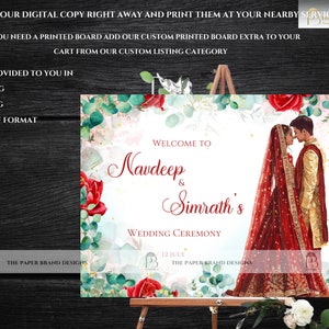 Indian Wedding Welcome Board as Hindu Welcome Signage, Hindu Wedding ...