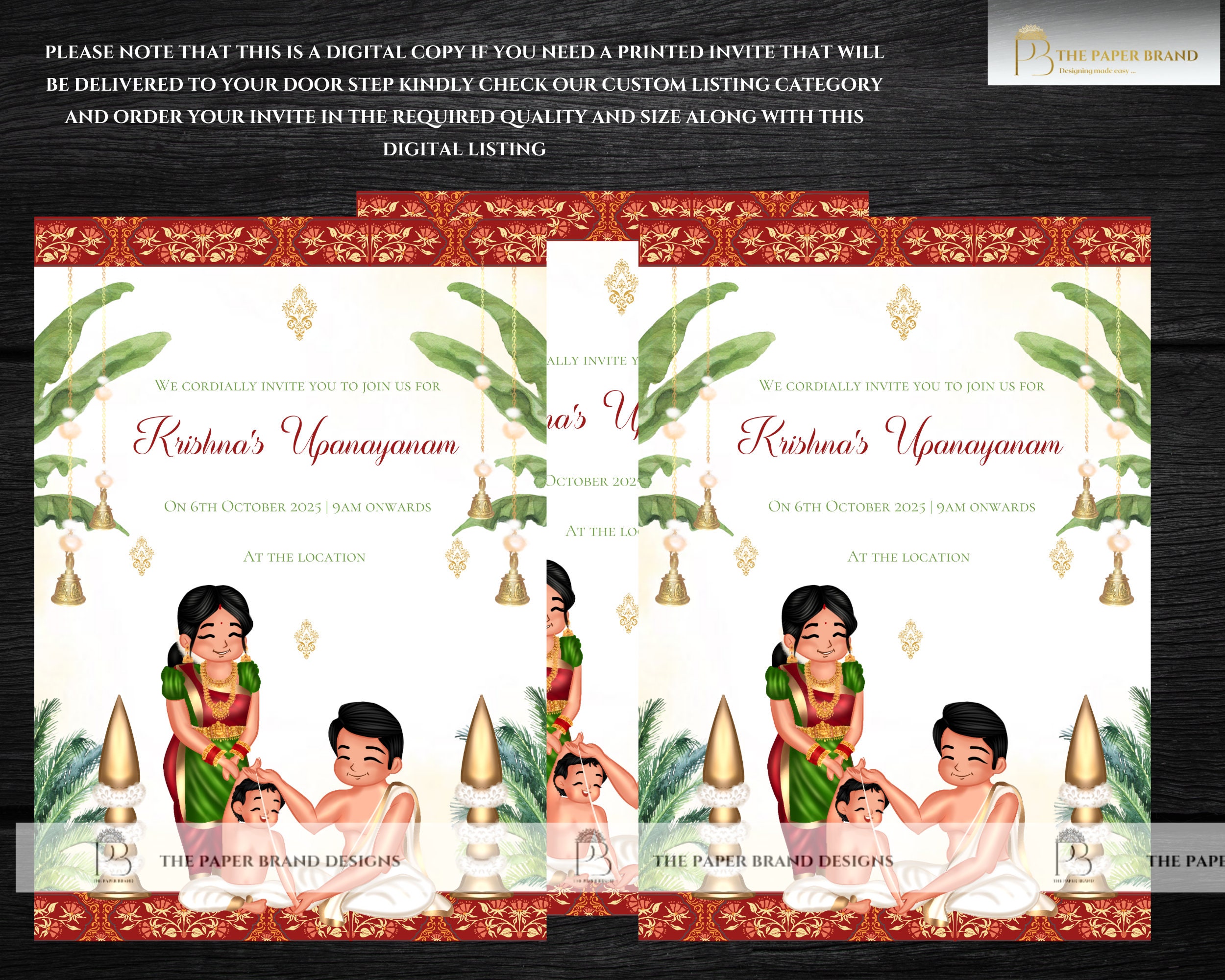 Upanayanam Invites in Thread Ceremony Invites Bhramin Invite ...