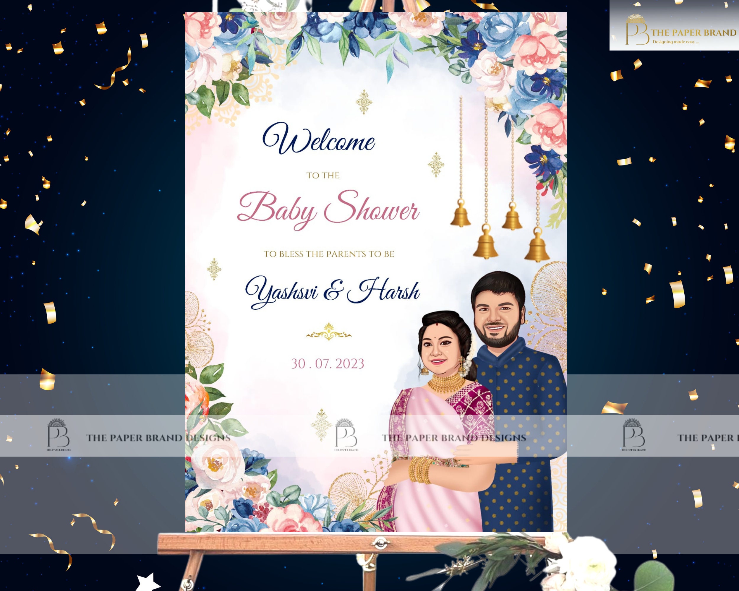 Indian Baby Shower Signs Valaikappu, Godh Bharai Ceremony Welcome ...