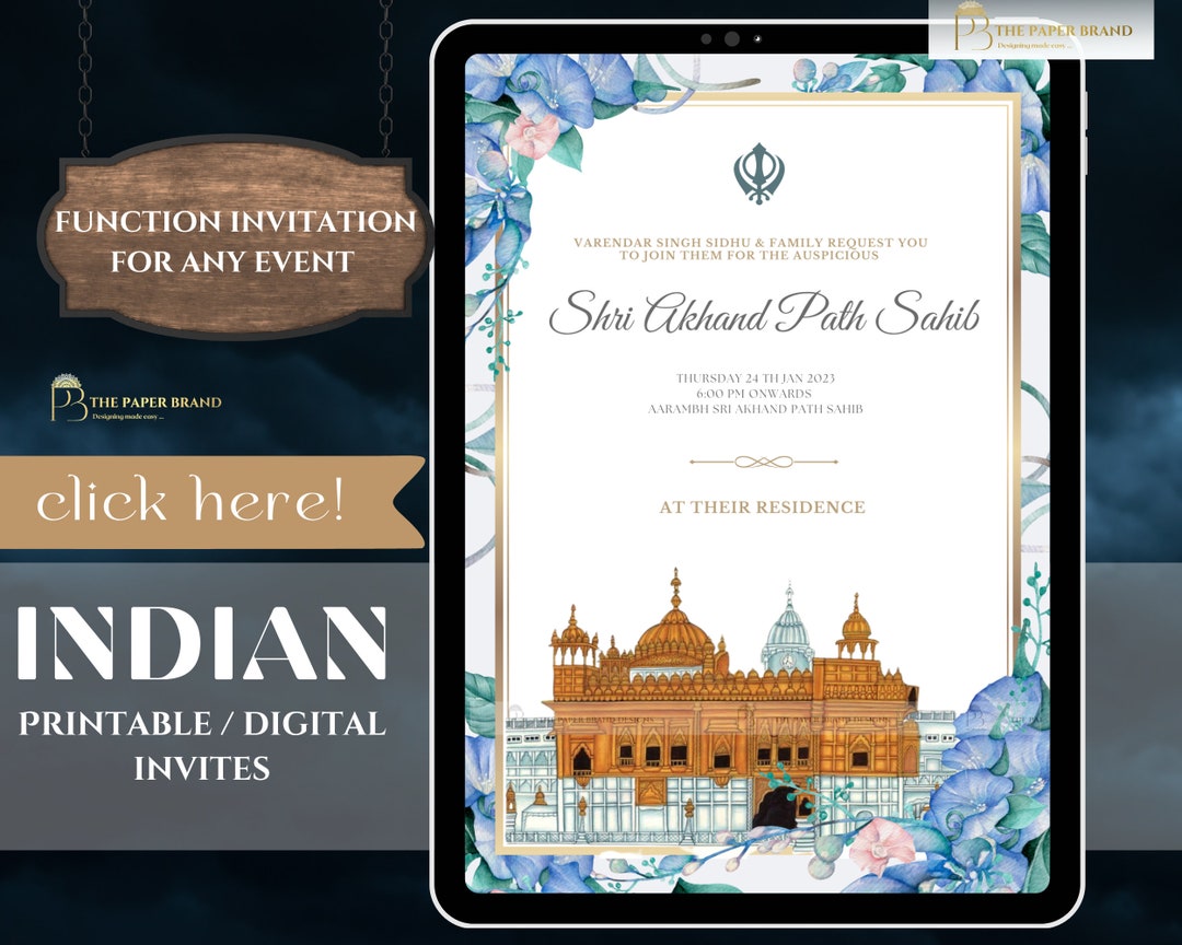 Akhand Paath Invite Digital, Sri Akhand Path Sahib Invite , Sikh ...