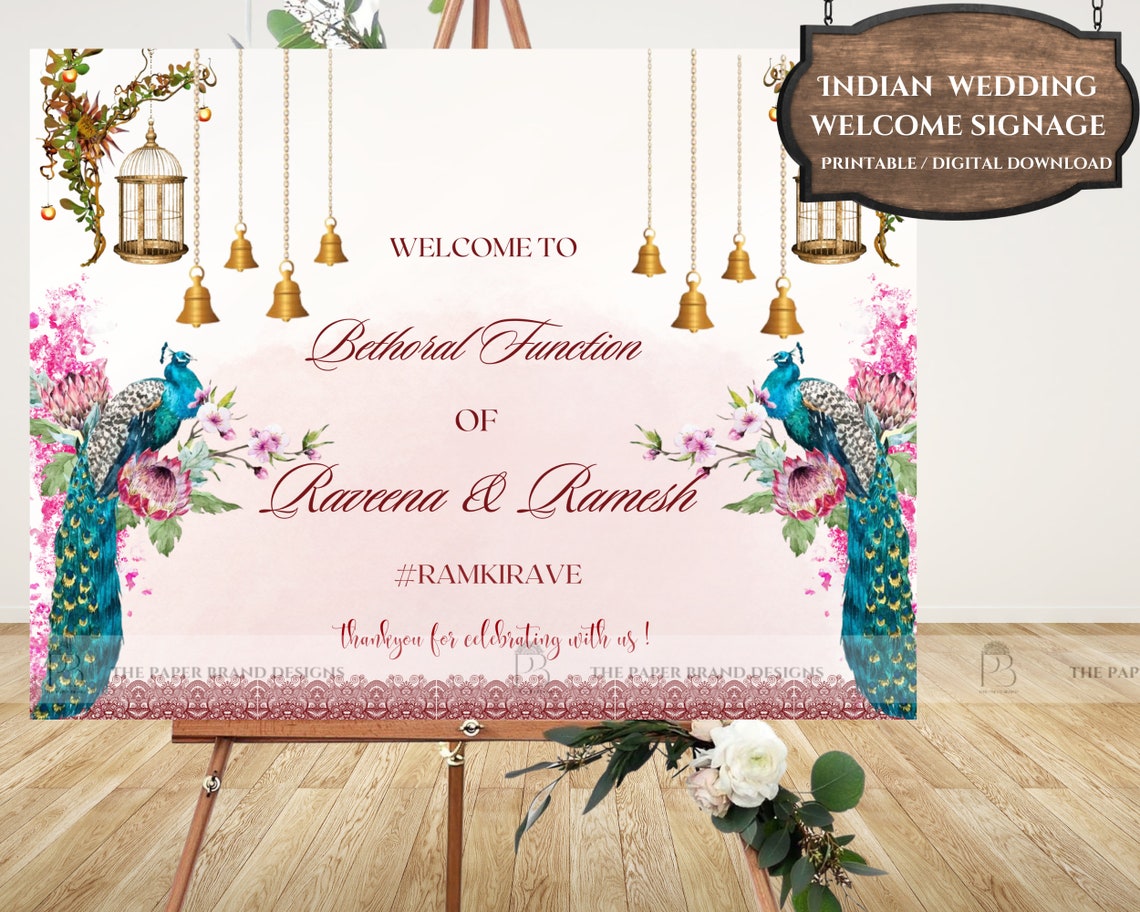 Indian Reception Welcome Signs , Bethoral Posters Indian Engagement ...