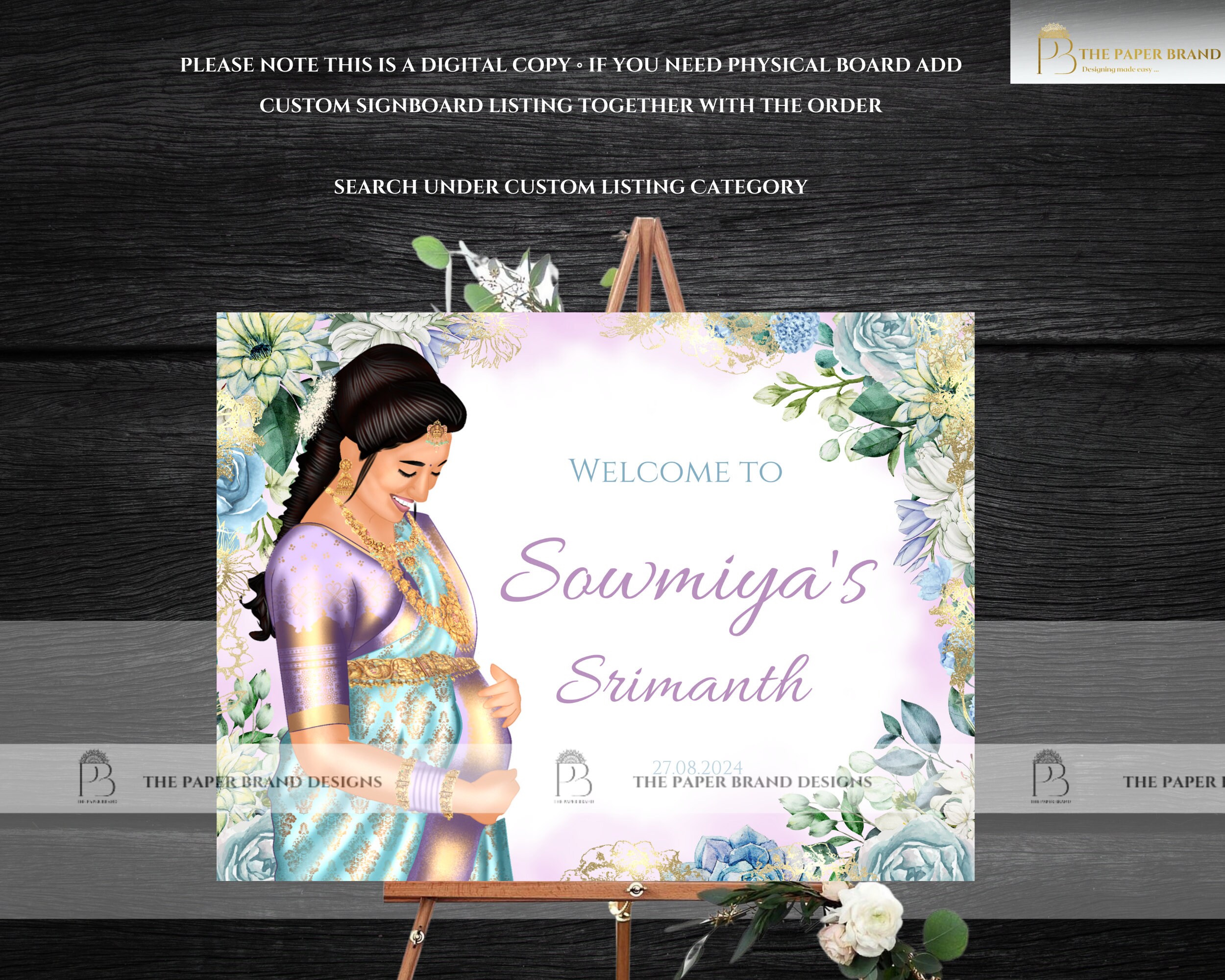 Indian Baby Shower Signs | Valaikappu, Godh Bharai Ceremony Welcome ...